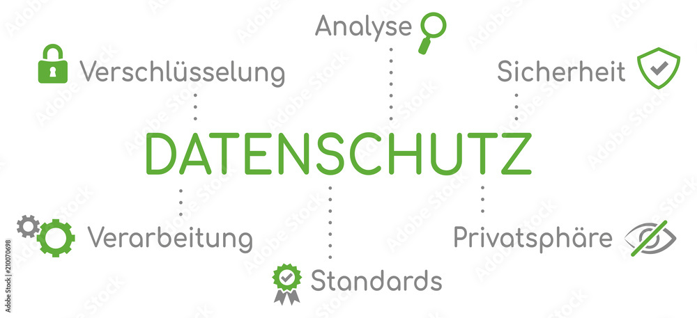 Infografik Datenschutz grün Stock-Vektorgrafik | Adobe Stock