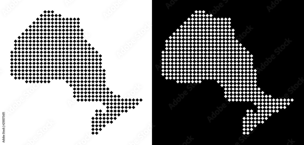 Vector rhombic dot Ontario Province map. Abstract territorial maps in ...