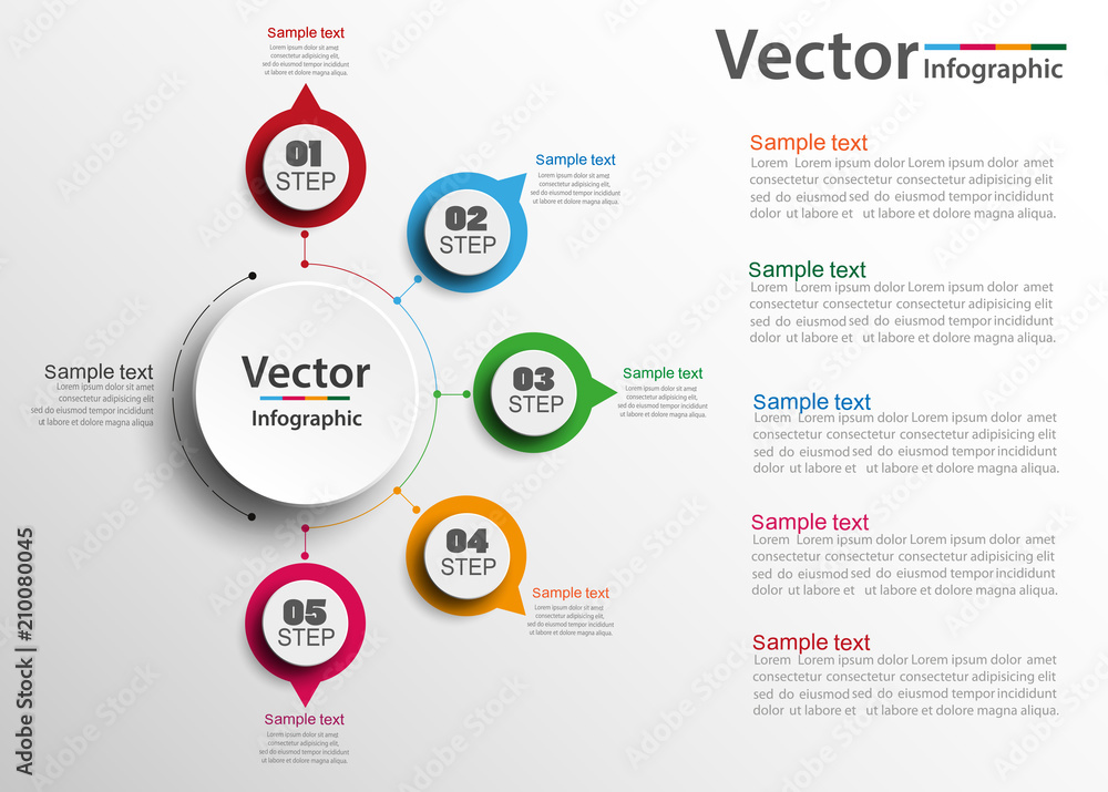 Infographic design template with circles. Business concept with options ...