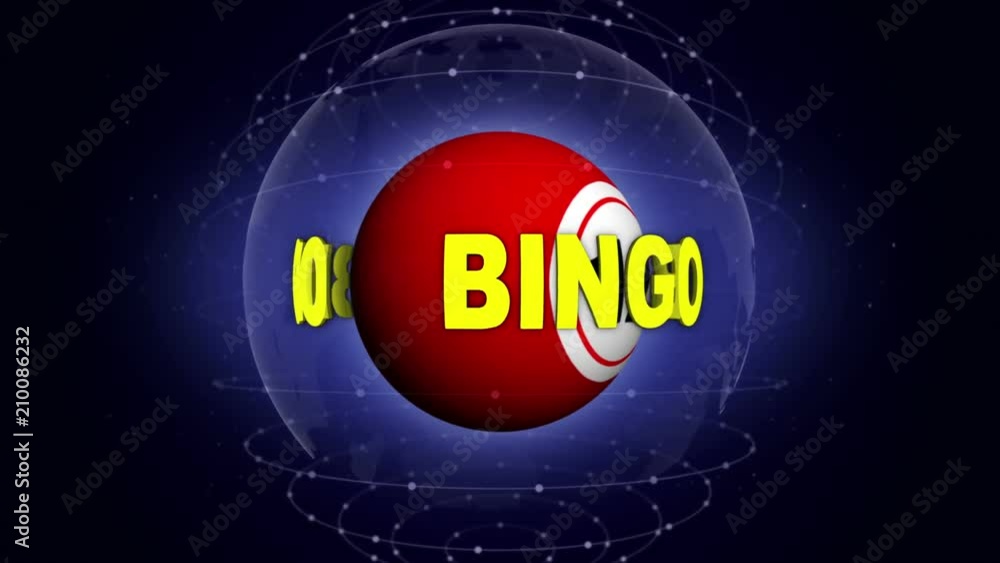 BINGO Text Animation Around the Bingo Ball, Rendering, Background, Loop ...