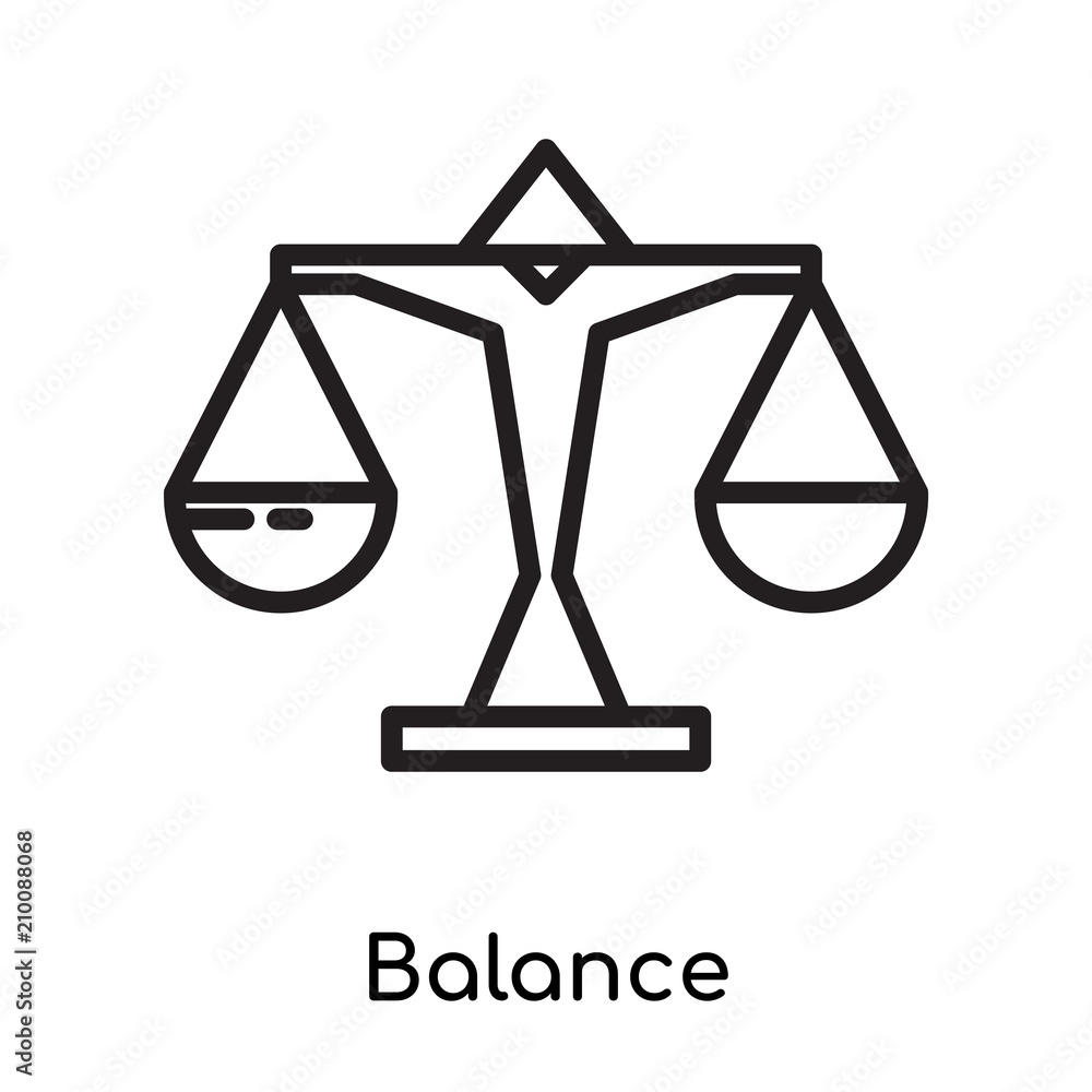 Balance icon vector sign and symbol isolated on white background ...