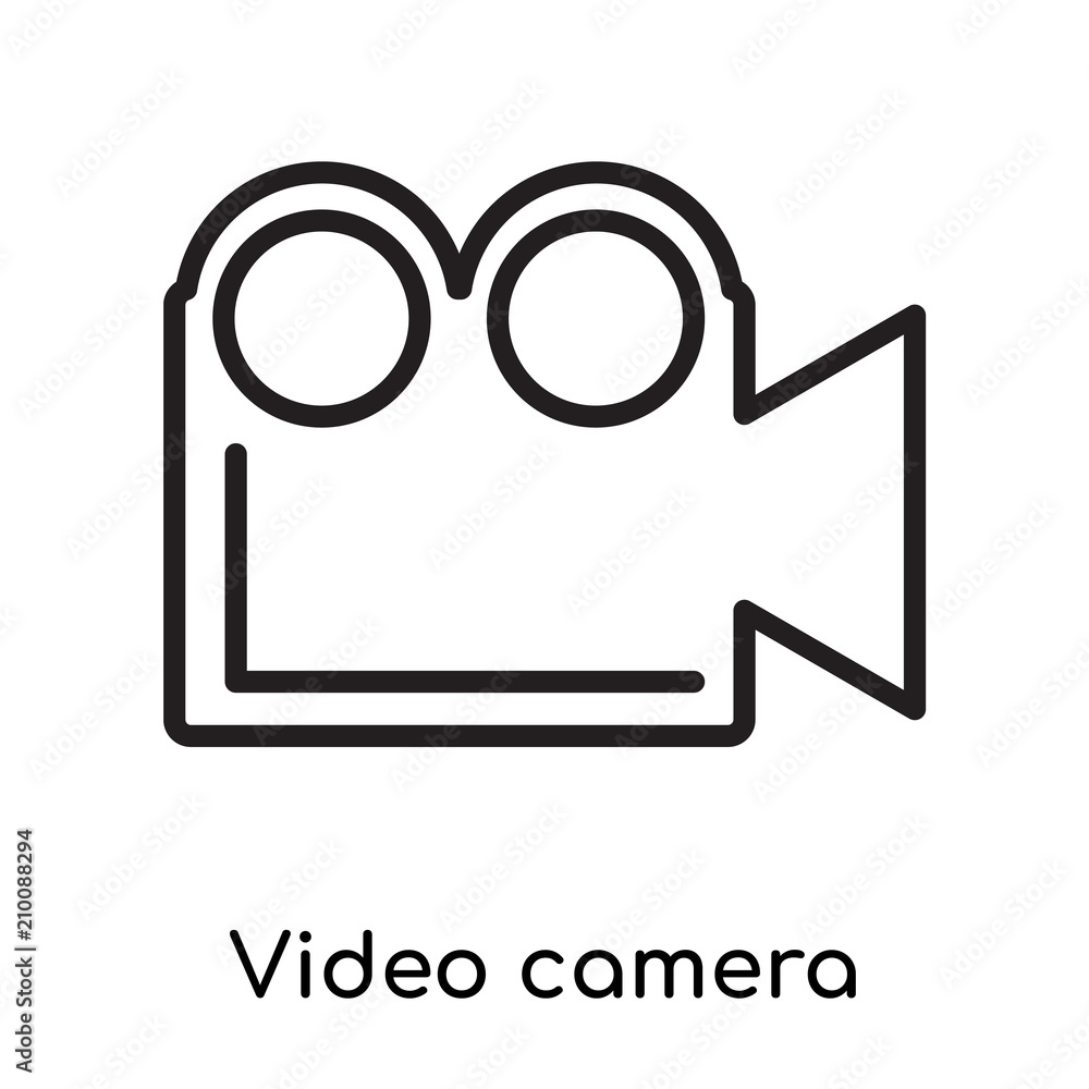 Video camera icon vector sign and symbol isolated on white background ...