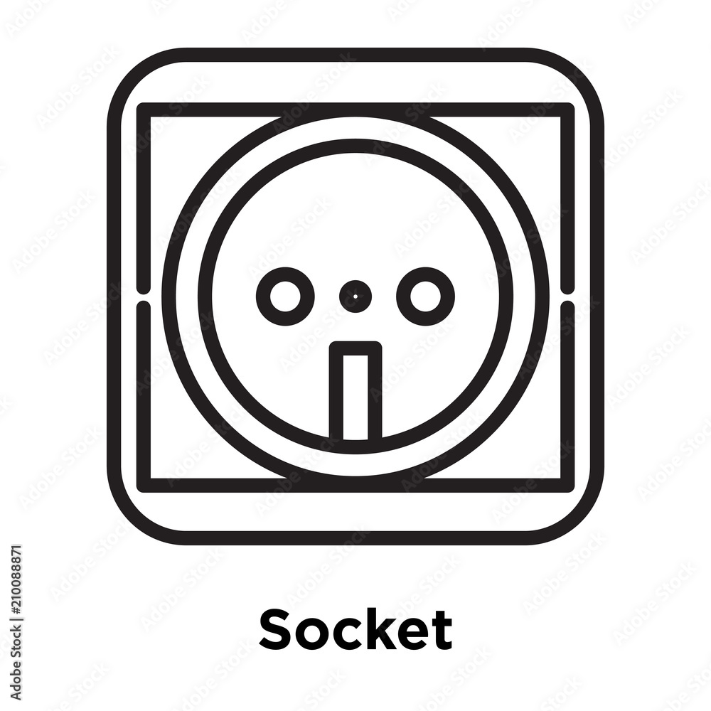 Socket icon vector sign and symbol isolated on white background, Socket ...