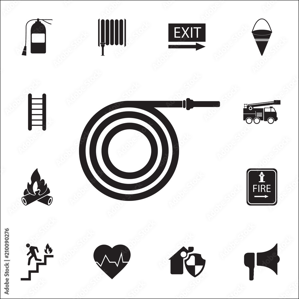 Fire hose icon. Detailed set of fire guard icons. Premium quality ...