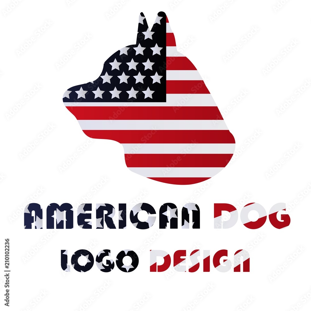 american dog logo vector design isolate on white background ...