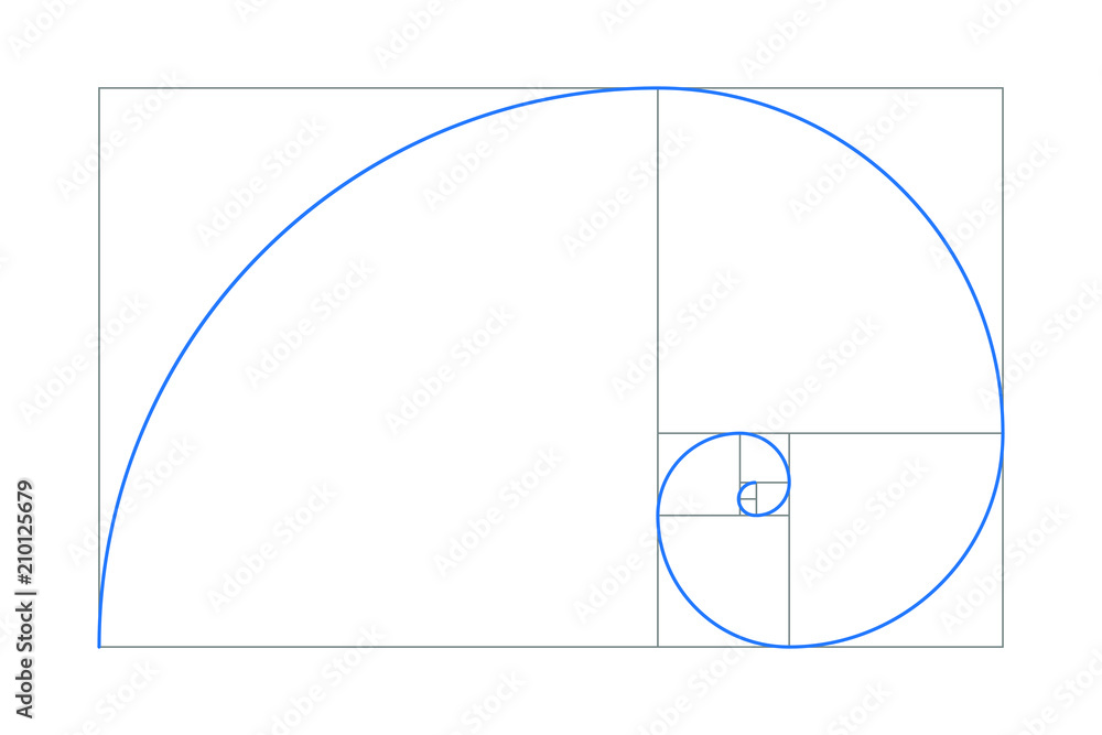 Golden ratio. Fibonacci number. Geometric shapes. Logo. Vector icon ...