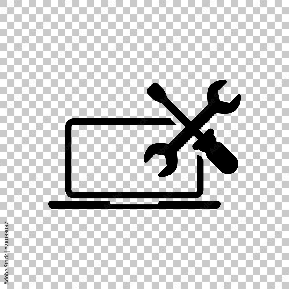 Laptop repair service. On transparent background. Stock Vector | Adobe ...