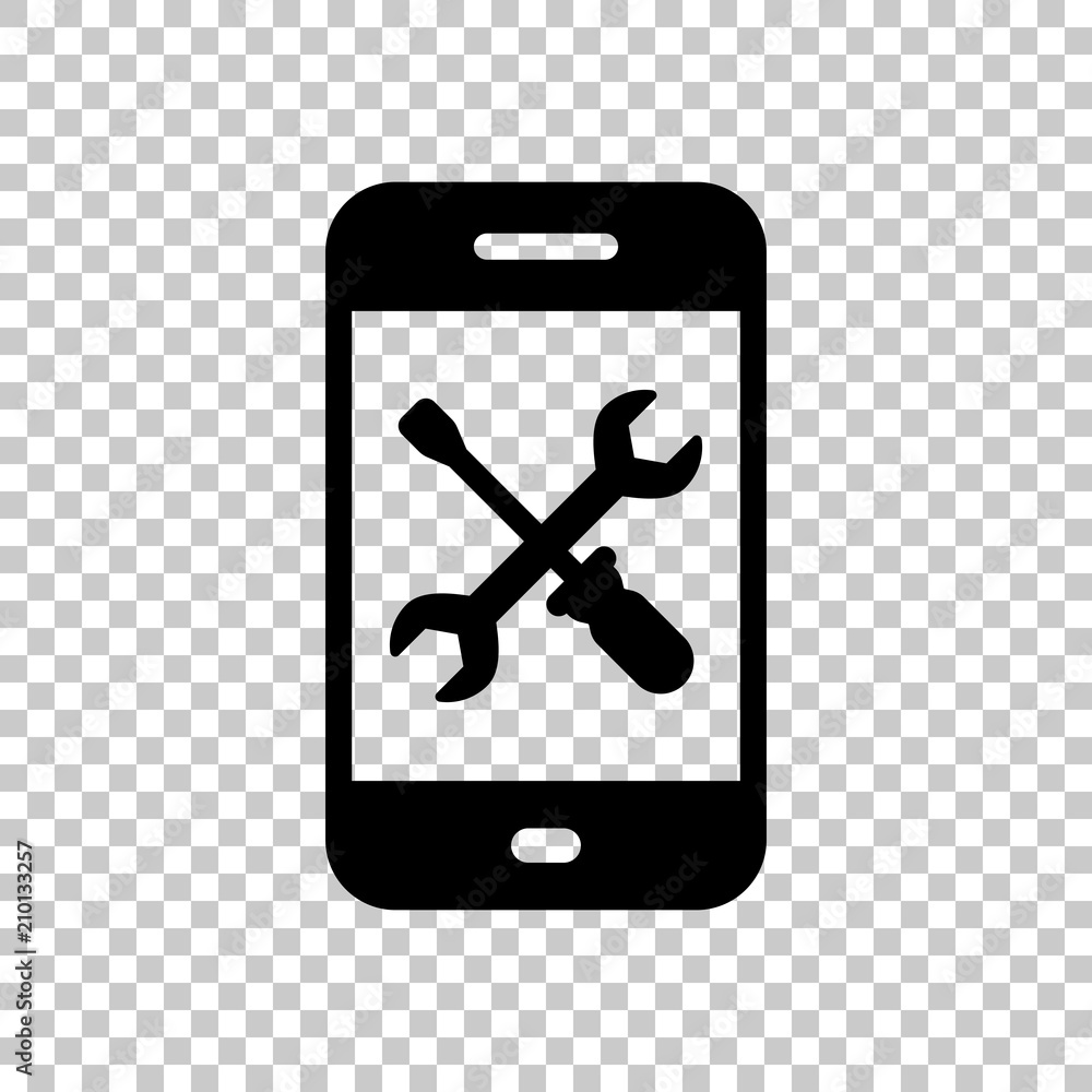 Phone repair service icon. On transparent background. Stock Vector ...