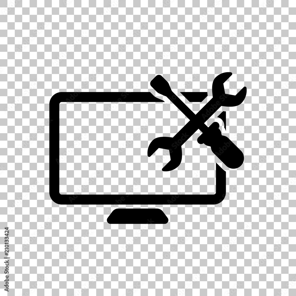 Computer repair service. On transparent background. Stock Vector ...