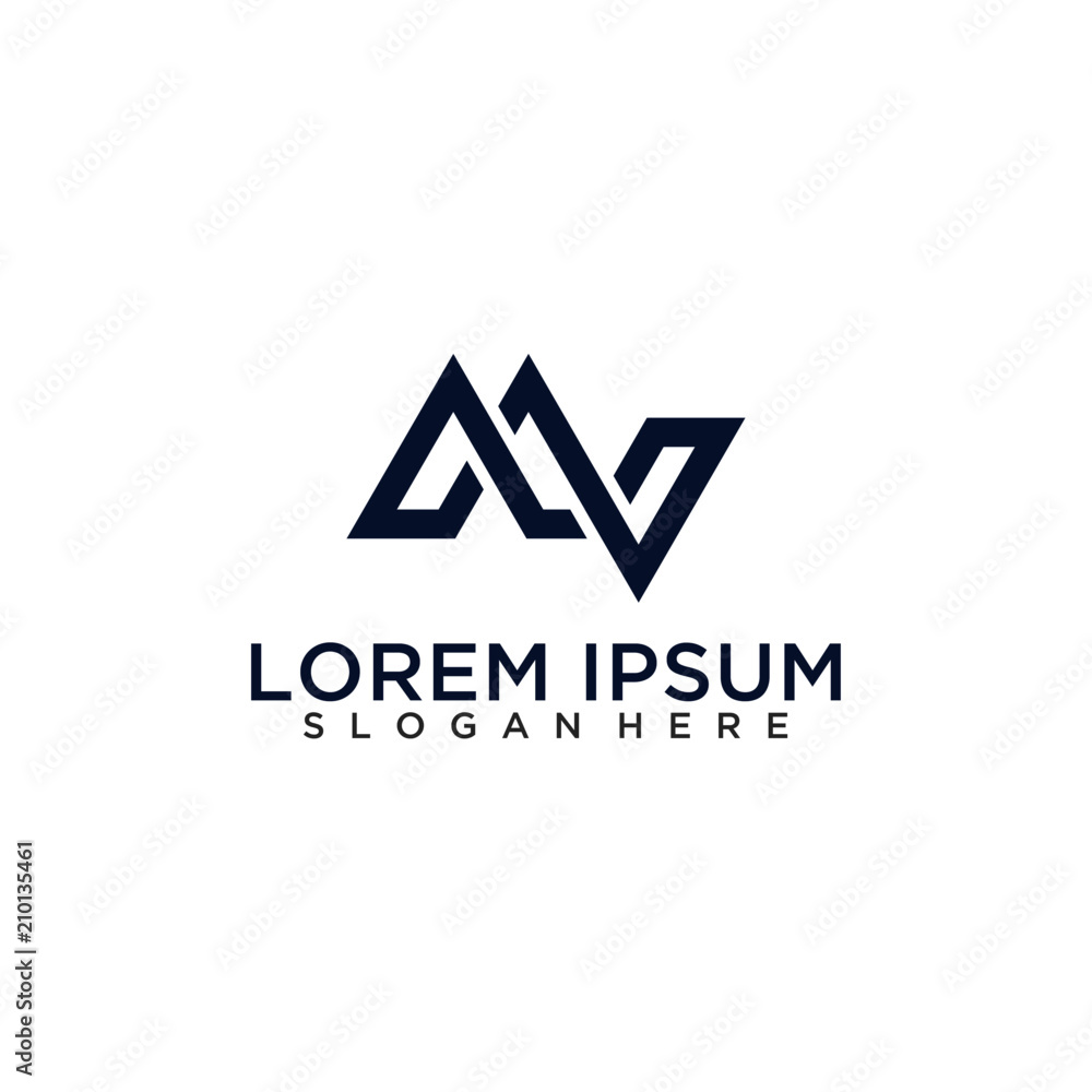 Letter MV logo design Stock Vector | Adobe Stock