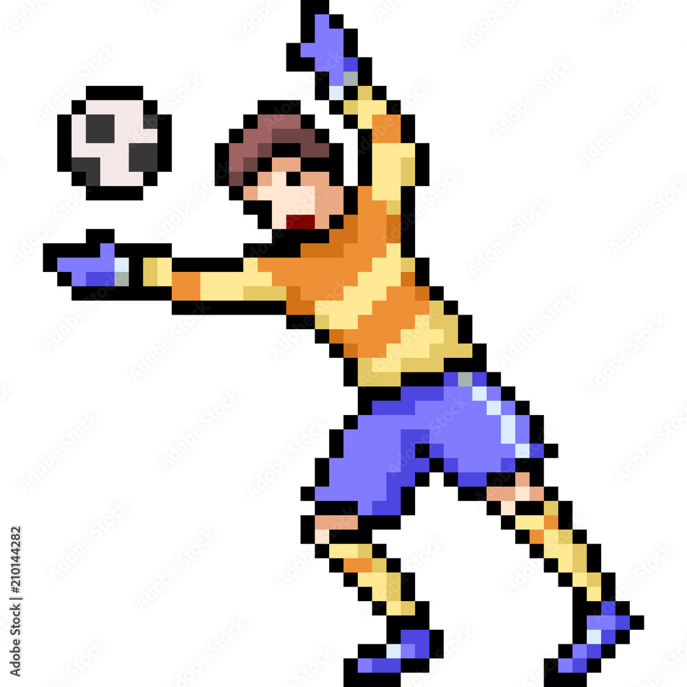vector pixel art goal keeper Stock Vector | Adobe Stock