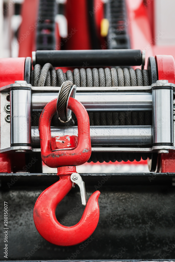 winch with hook for self-pulling stuck machinery. Parts and parts of ...