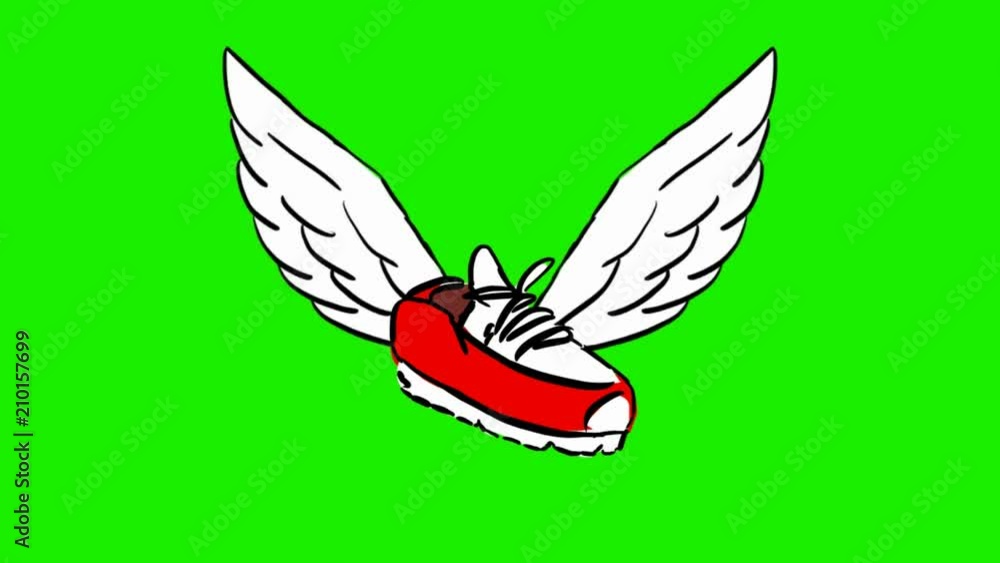 shoes - 2d animated wings - green screen Stock Video | Adobe Stock