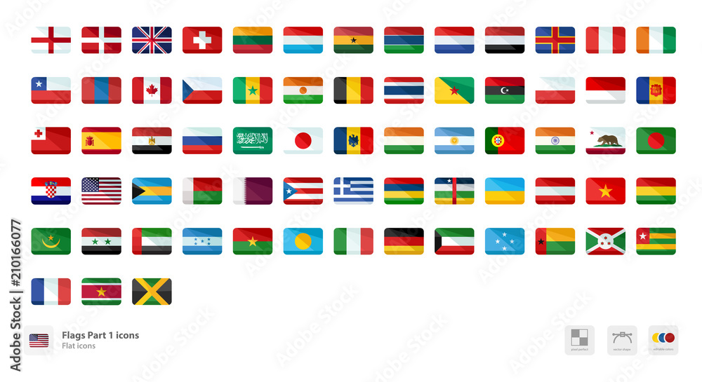 Flags icons Stock Vector | Adobe Stock