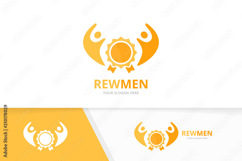 Vector reward and people logo combination. Trophy and family symbol or ...