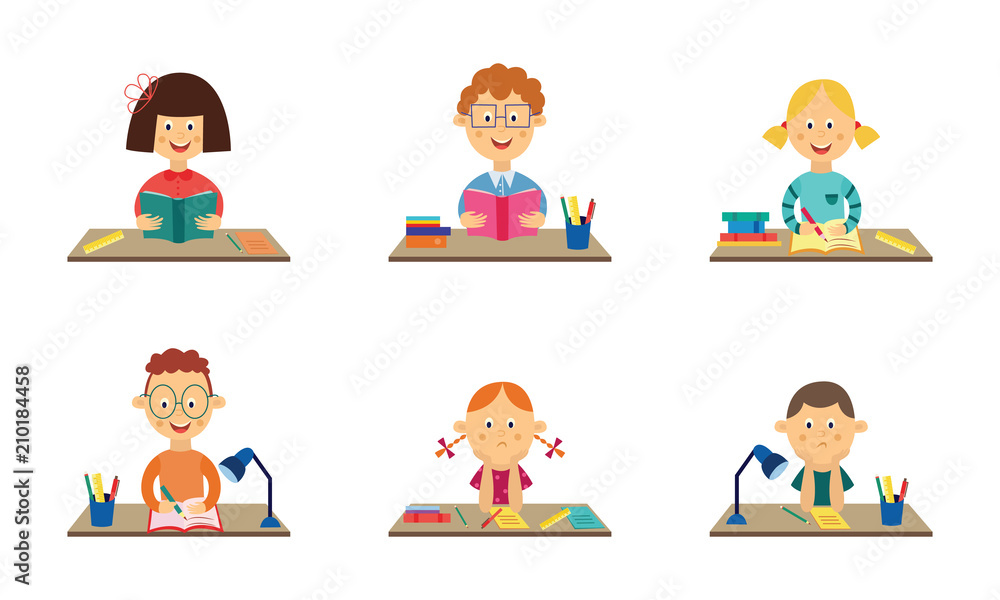 Kids Reading And Writing Clipart