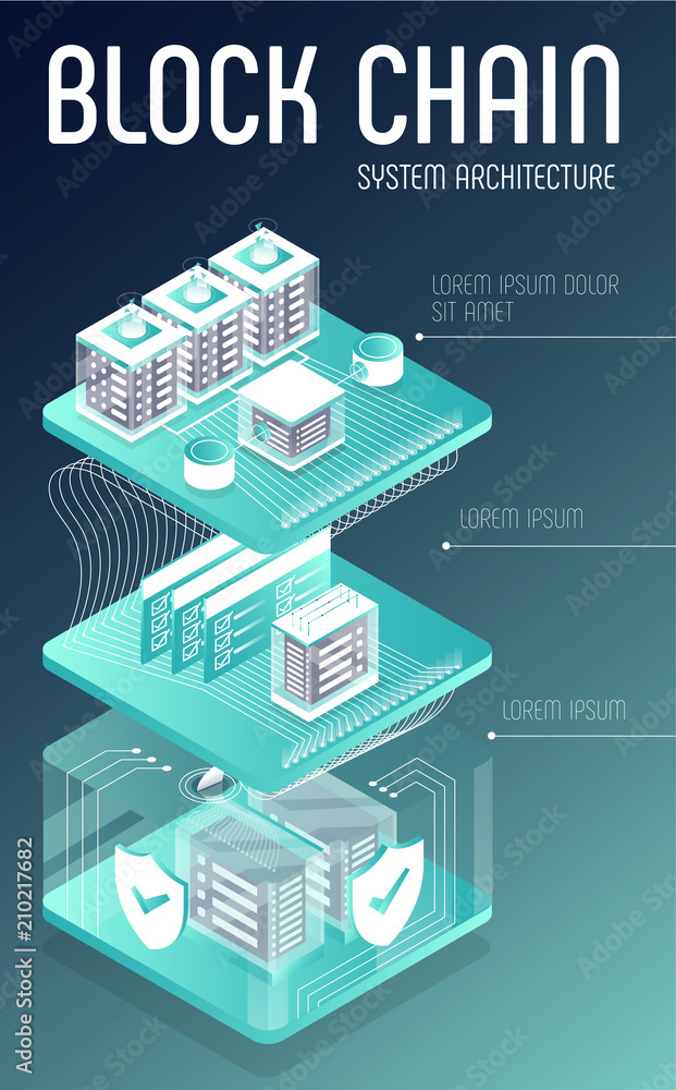 Blockchain system architecture Stock Vector | Adobe Stock