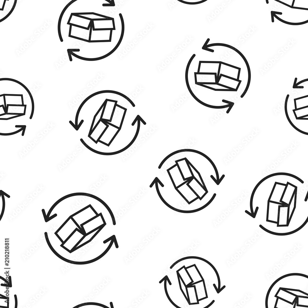 Box package return icon seamless pattern background. Business concept ...