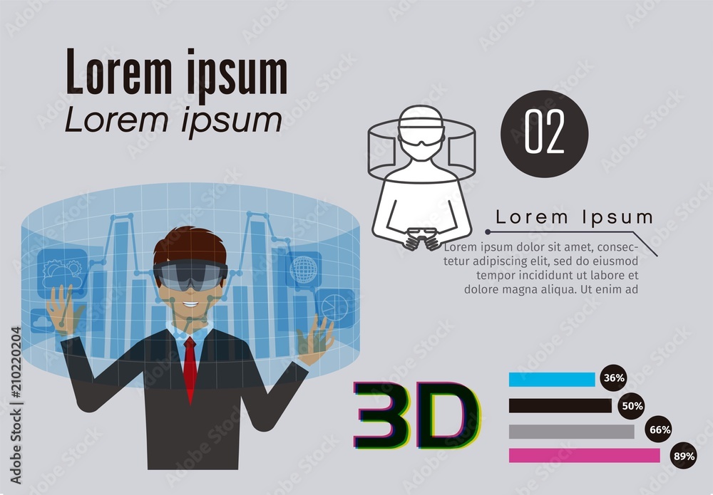 Illustrated Statistics Infographic Layout Stock Template | Adobe Stock