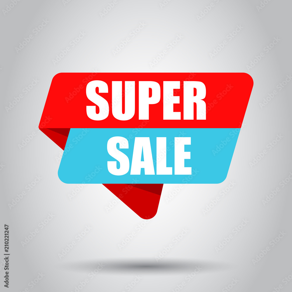 Super sale banner badge icon. Vector illustration. Business concept ...