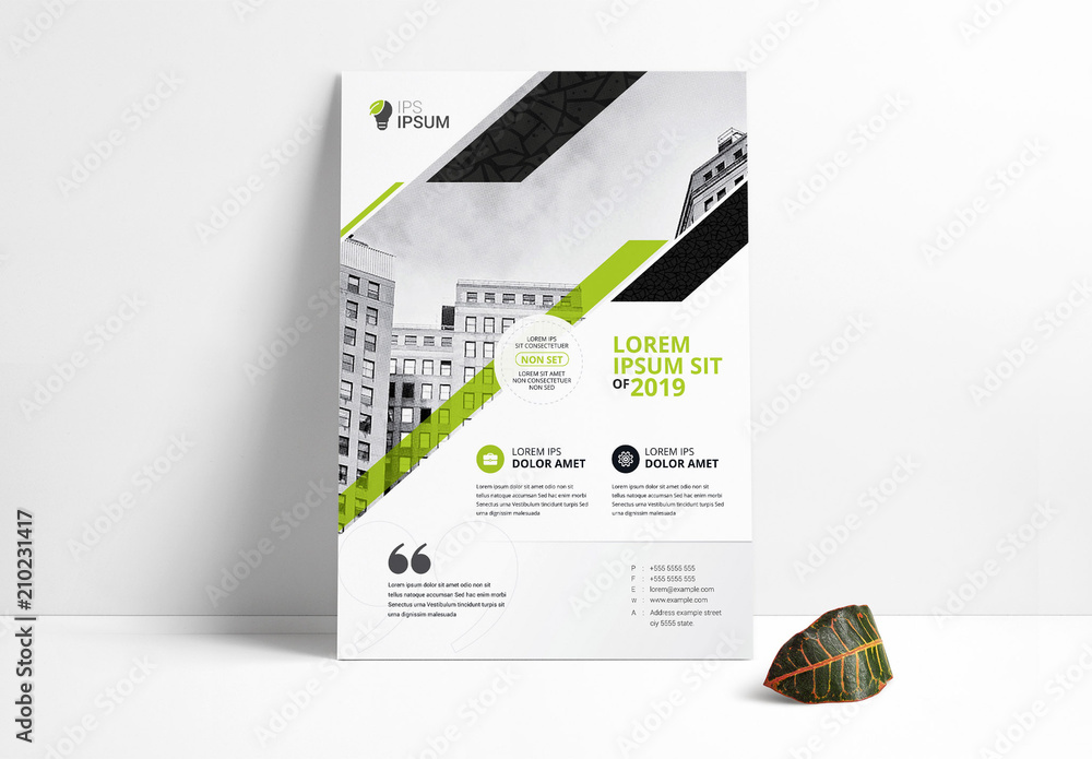 Flyer Layout Layout with Textured Elements Stock Template | Adobe Stock