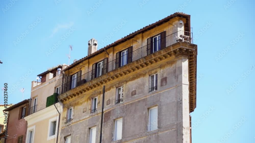 Beautiful european urban architecture. Exterior of old residential ...