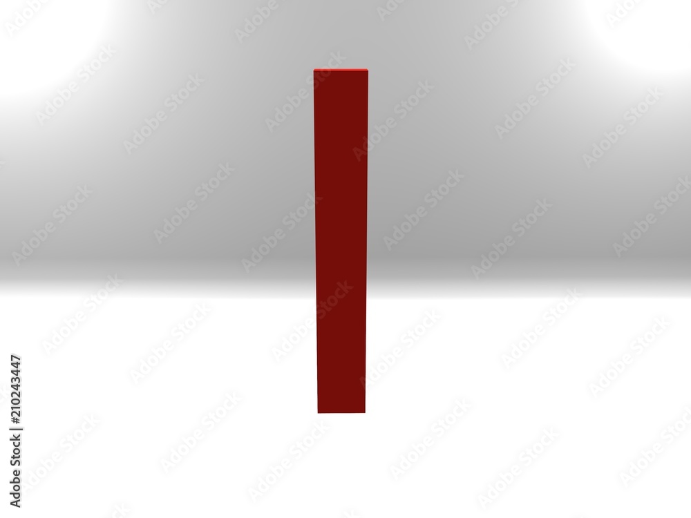 Numero uno color rojo en fondo blanco Stock Illustration | Adobe Stock