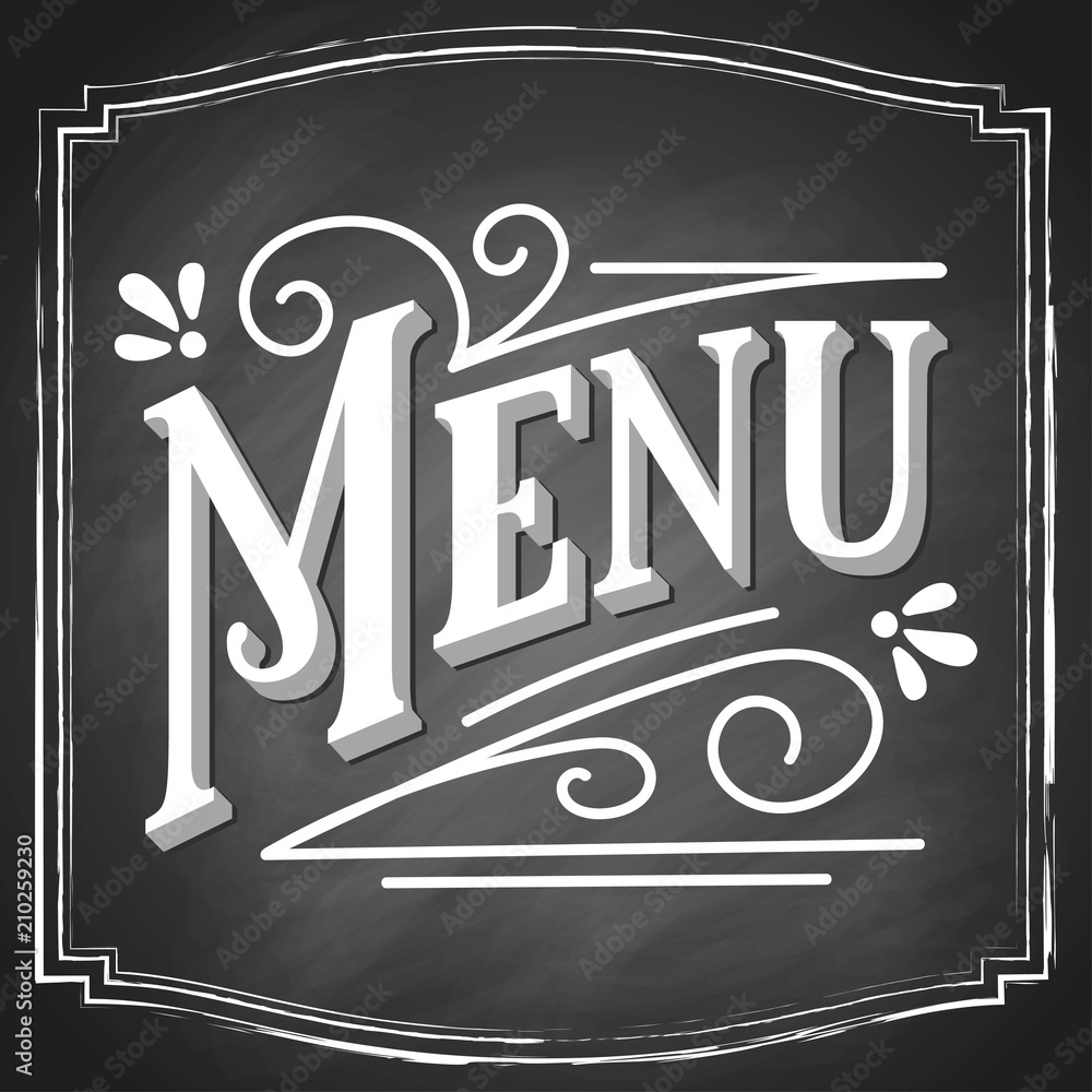 Chalkboard Lettering Menu