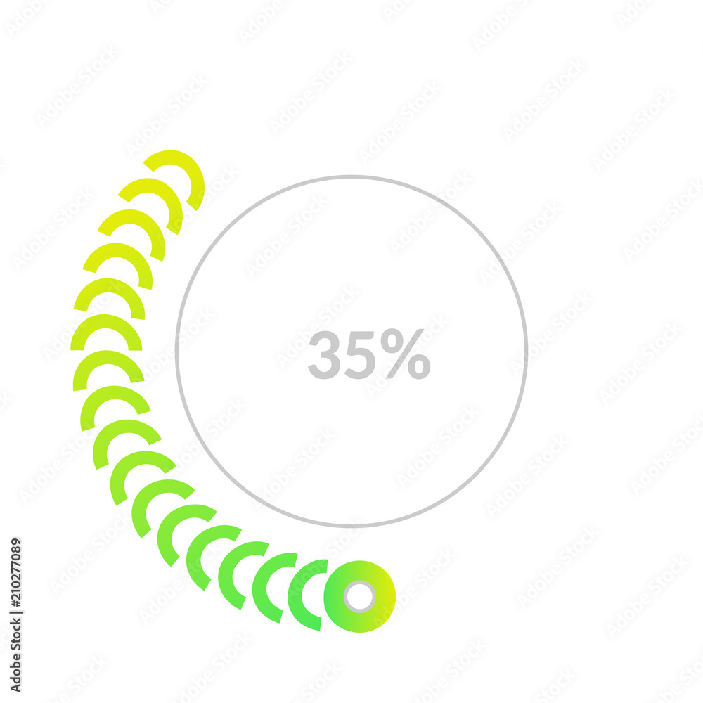 Business pie chart infographic with share of 35 percents for reports ...