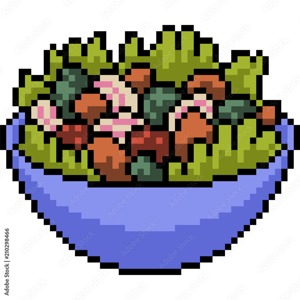 vector pixel art mix salad Stock Vector | Adobe Stock
