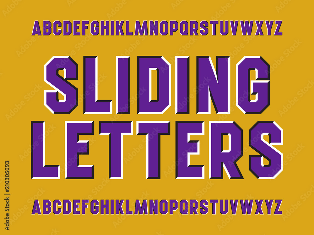 Optical illusion alphabet of sliding letters. Stock Vector | Adobe Stock