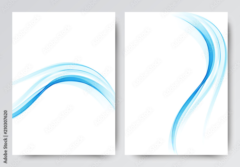 Front and back dynamic wavy flyer template design. Abstract template ...