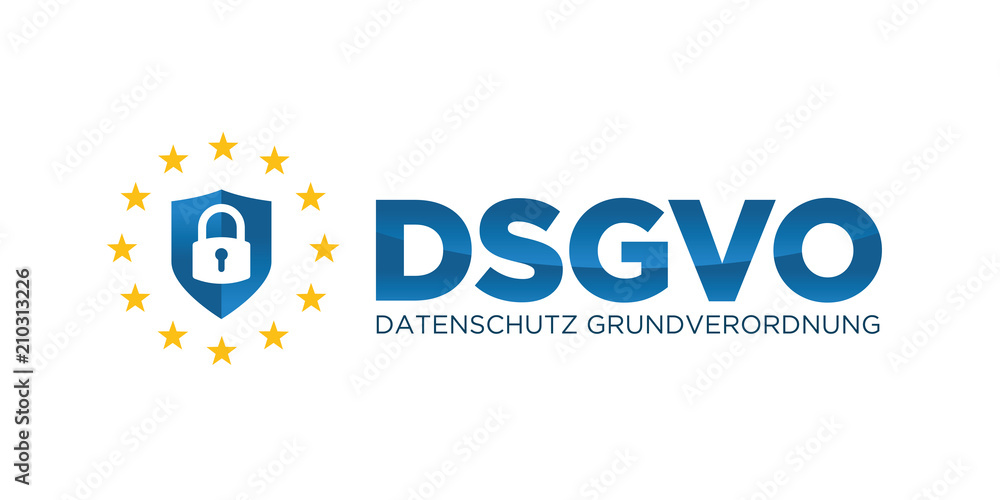 DSGVO Datenschutz-Grundverordnung Schriftzug Stock-Vektorgrafik | Adobe ...