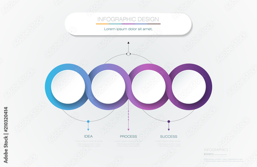 Vector Infographic 3d circle label template design.Infograph with 4 ...