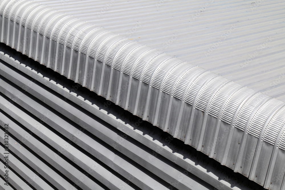 Metal sheet closeup roofing of Building industry big size, Heat ...