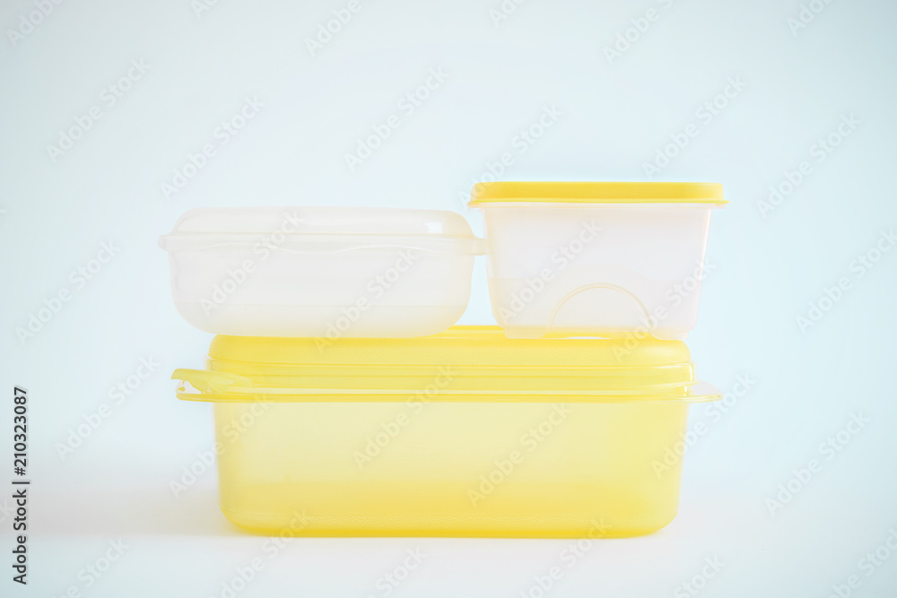 tupperware boxes, set of plastic containers for food Stock Photo ...