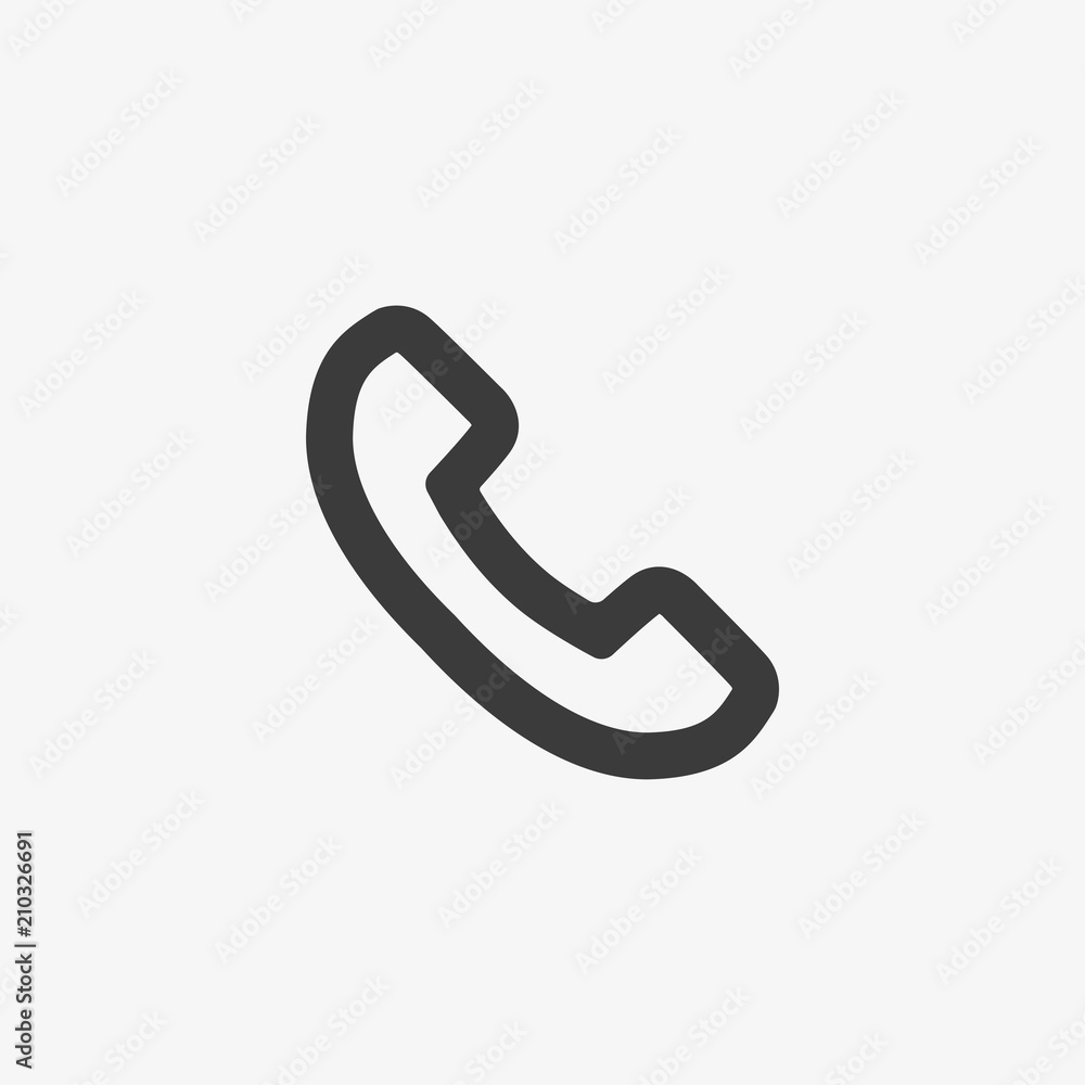 Phone icon in trendy flat style isolated on white background. Telephone ...