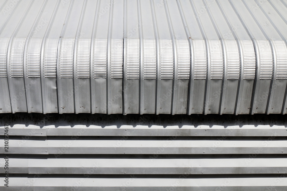 Metal sheet closeup roofing of Building industry big size, Heat ...