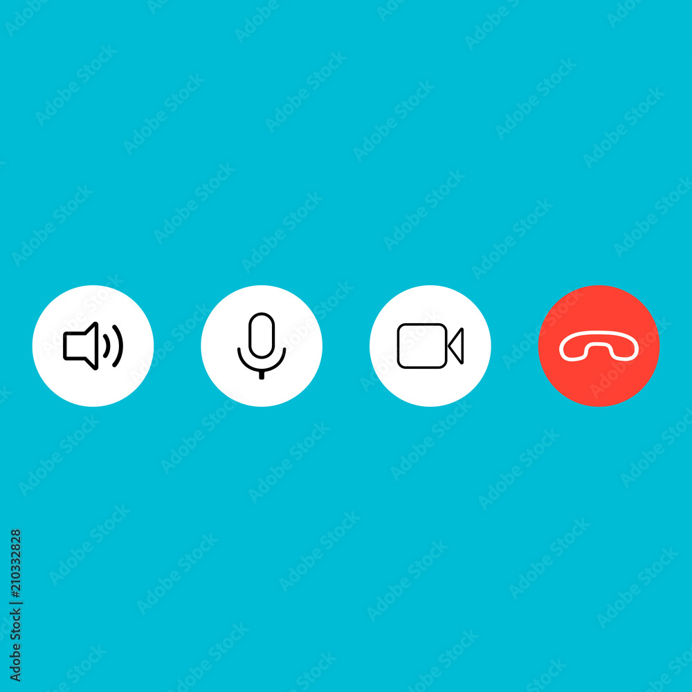 Video call icons set Stock Vector | Adobe Stock