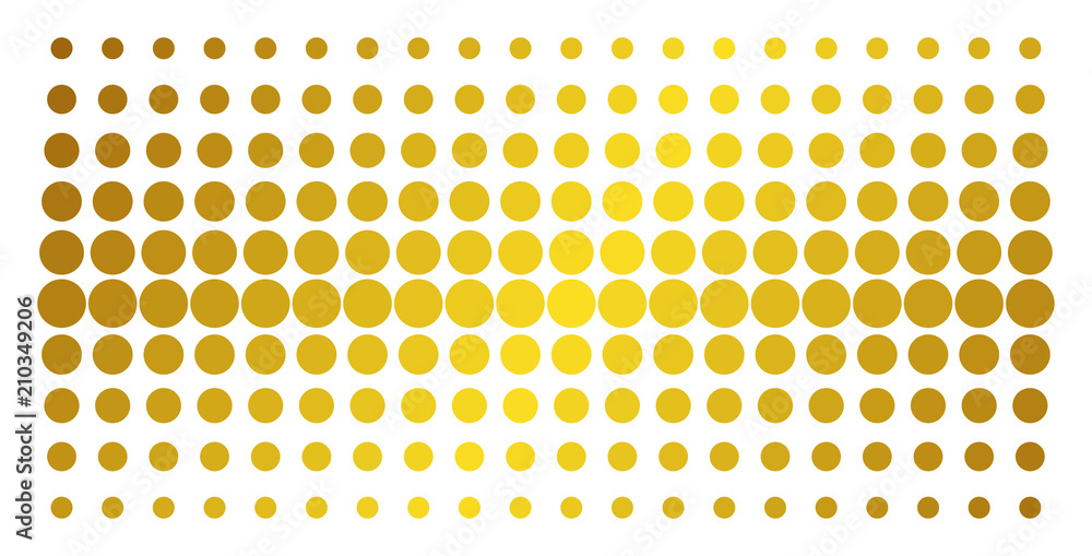 Circle icon gold colored halftone pattern. Vector circle symbols are ...
