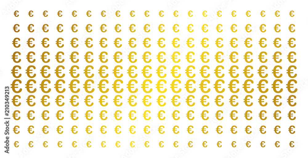Euro symbol icon gold halftone pattern. Vector Euro symbol pictograms ... Euro symbol icon gold halftone pattern. Vector Euro symbol pictograms ...