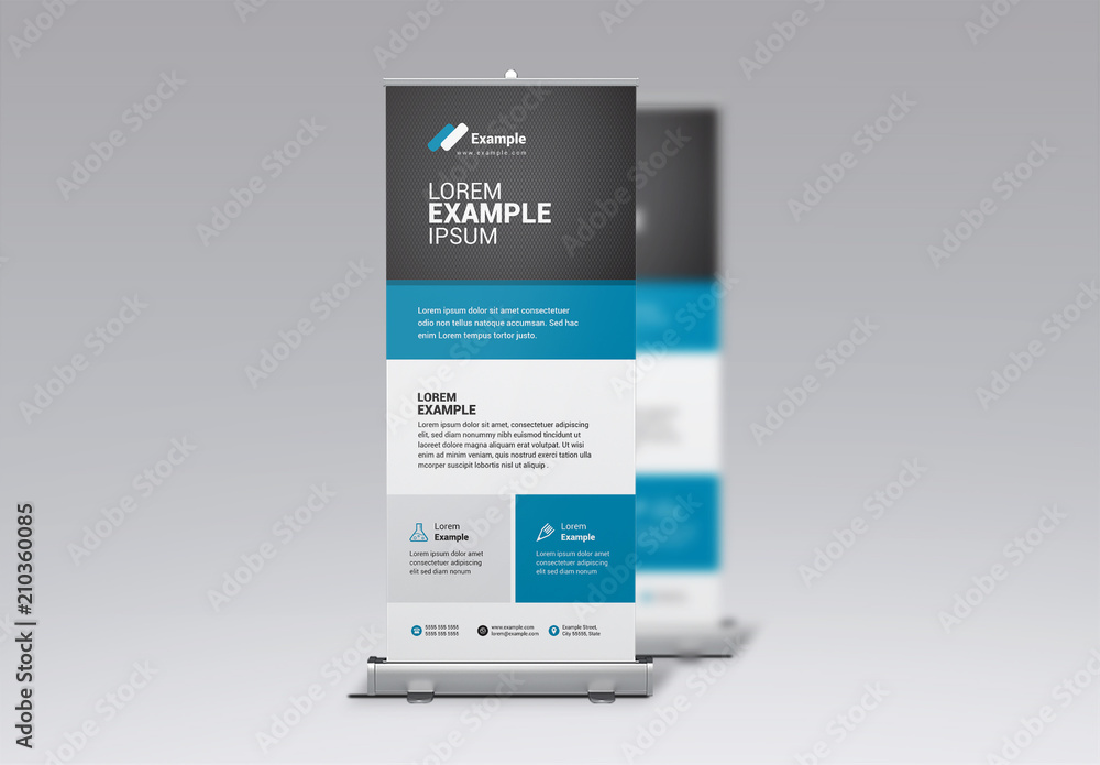 Gray and Blue Business Banner Layout Stock Template | Adobe Stock