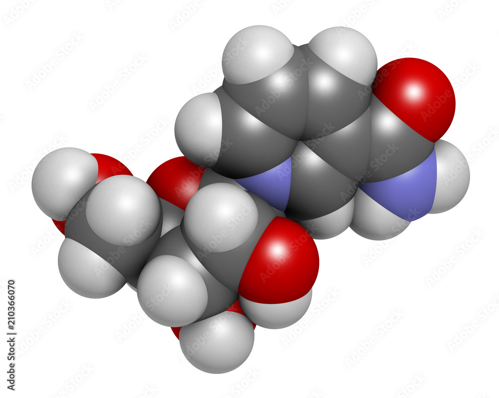 Nicotinamide riboside (NR) molecule. Precursor of nicotinamide adenine ...
