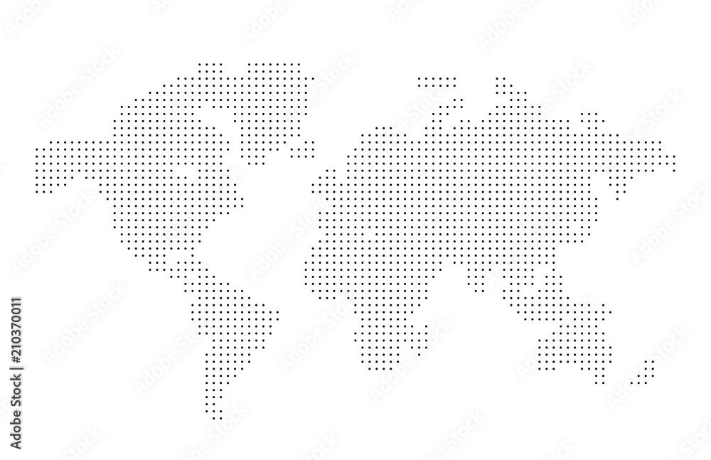 World map point dots composition, representing the global on white ...