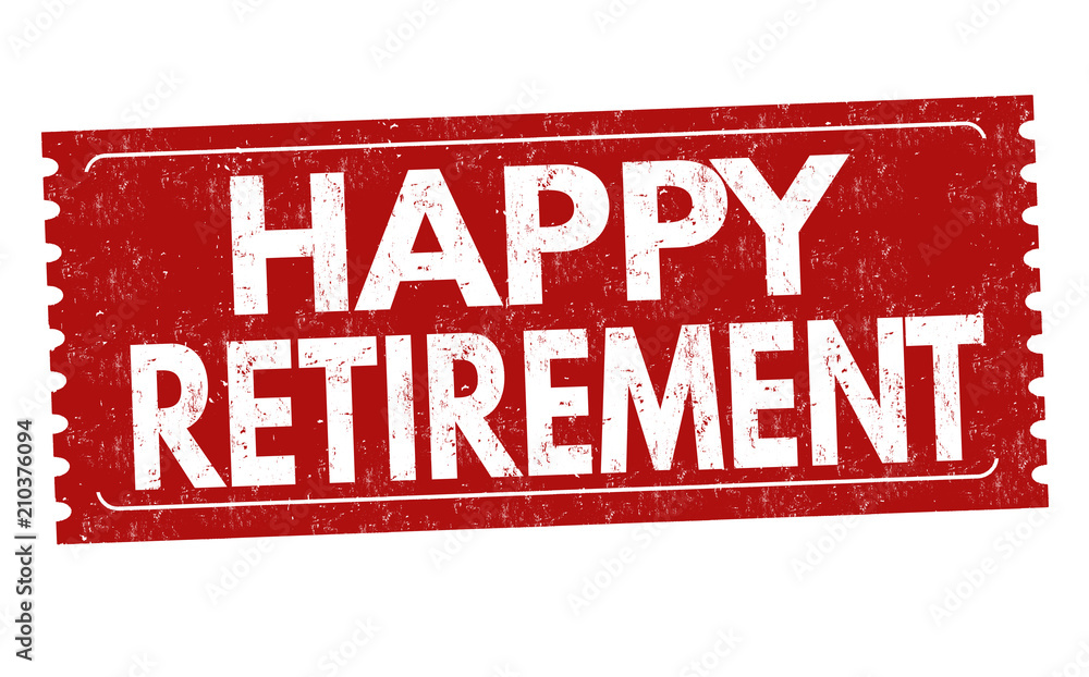 Happy retirement label or sticker Stock Vector | Adobe Stock