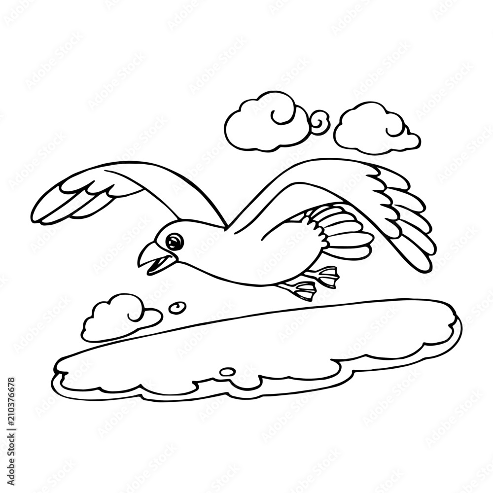 Seagull cartoon illustration isolated on white background for children ...