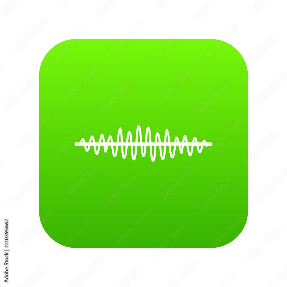 Sound wave icon digital green for any design isolated on white vector ...