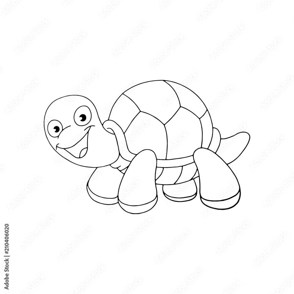 Turtle cartoon illustration isolated on white background for children ...