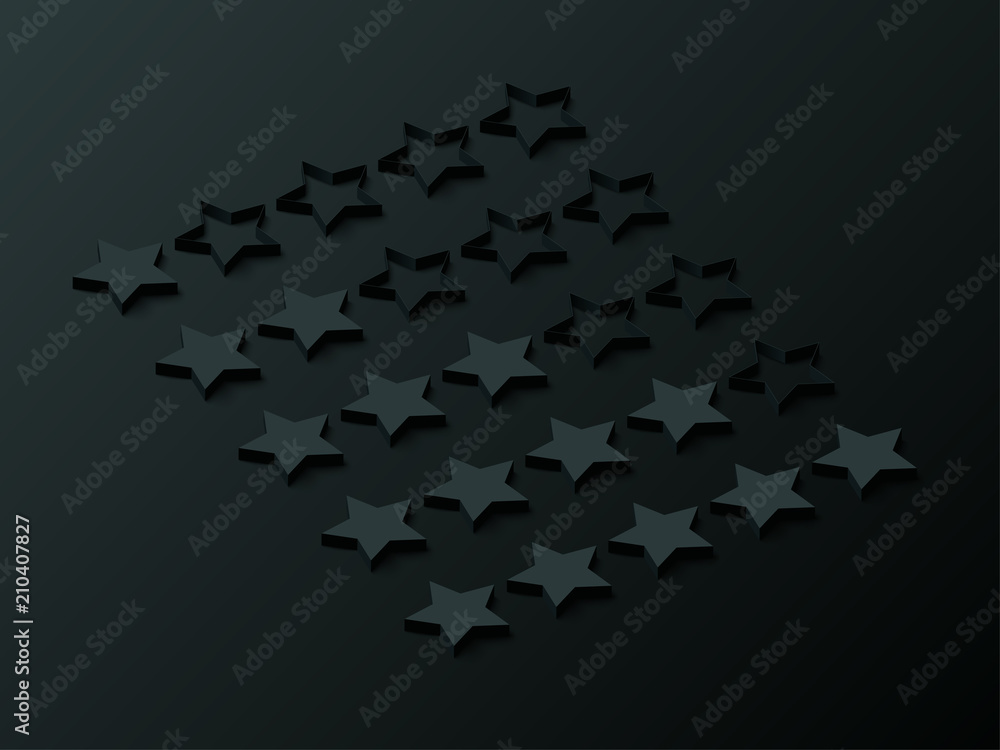Black background with rating scale with stars. Stock Vector | Adobe Stock