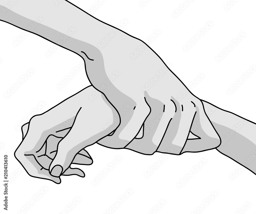 Hand In Hand Stock-Vektorgrafik | Adobe Stock